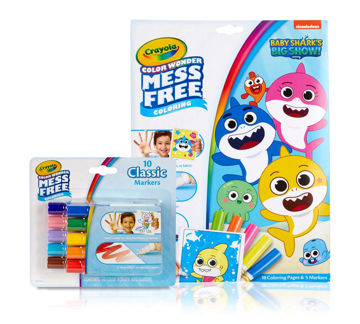 Color Wonder Baby Shark Coloring Pages and Markers Set - BargainLow