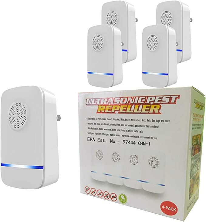 MAIKAILUN 4 Pack Mouse Repellent Ultrasonic Indoor, Bug Repellent, Mice ...