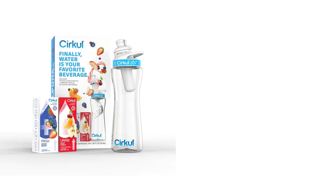 Cirkul 22 oz Plastic Water Bottle Starter Kit with Blue Lid and 2 ...