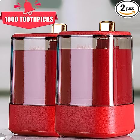 YCSMGR 2 Pack Toothpick Holder Dispenser, Pop-Up Automatic Toothpick ...