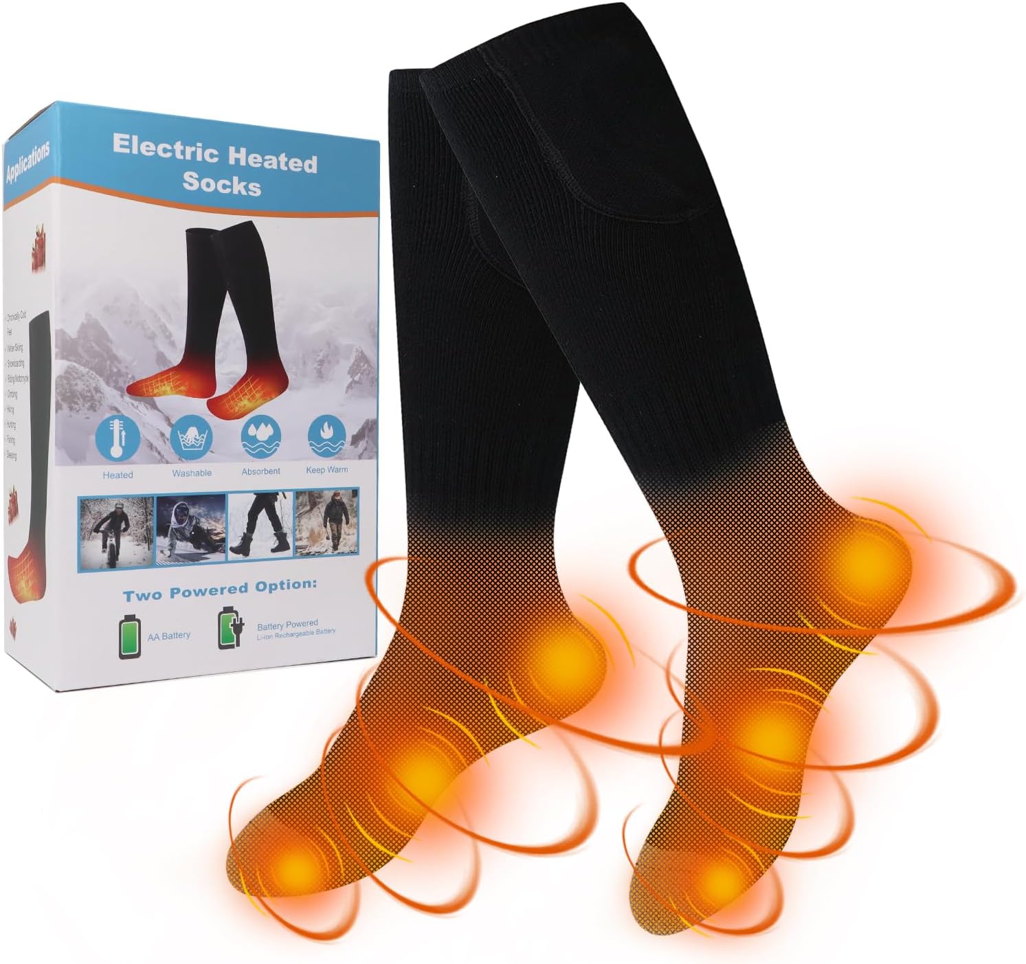Heated Socks,Electric Heated Socks Thermal Insulated Sock Battery ...